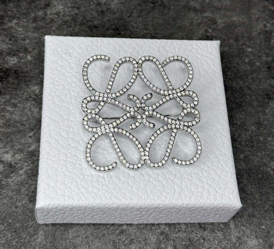 Vintage Stylish Loewe Silver Brooch - Etsy
