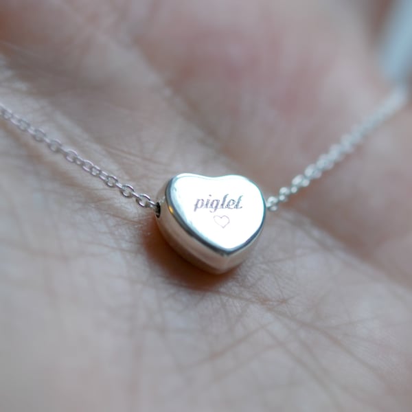 Small Engravable Heart Necklace - Etsy