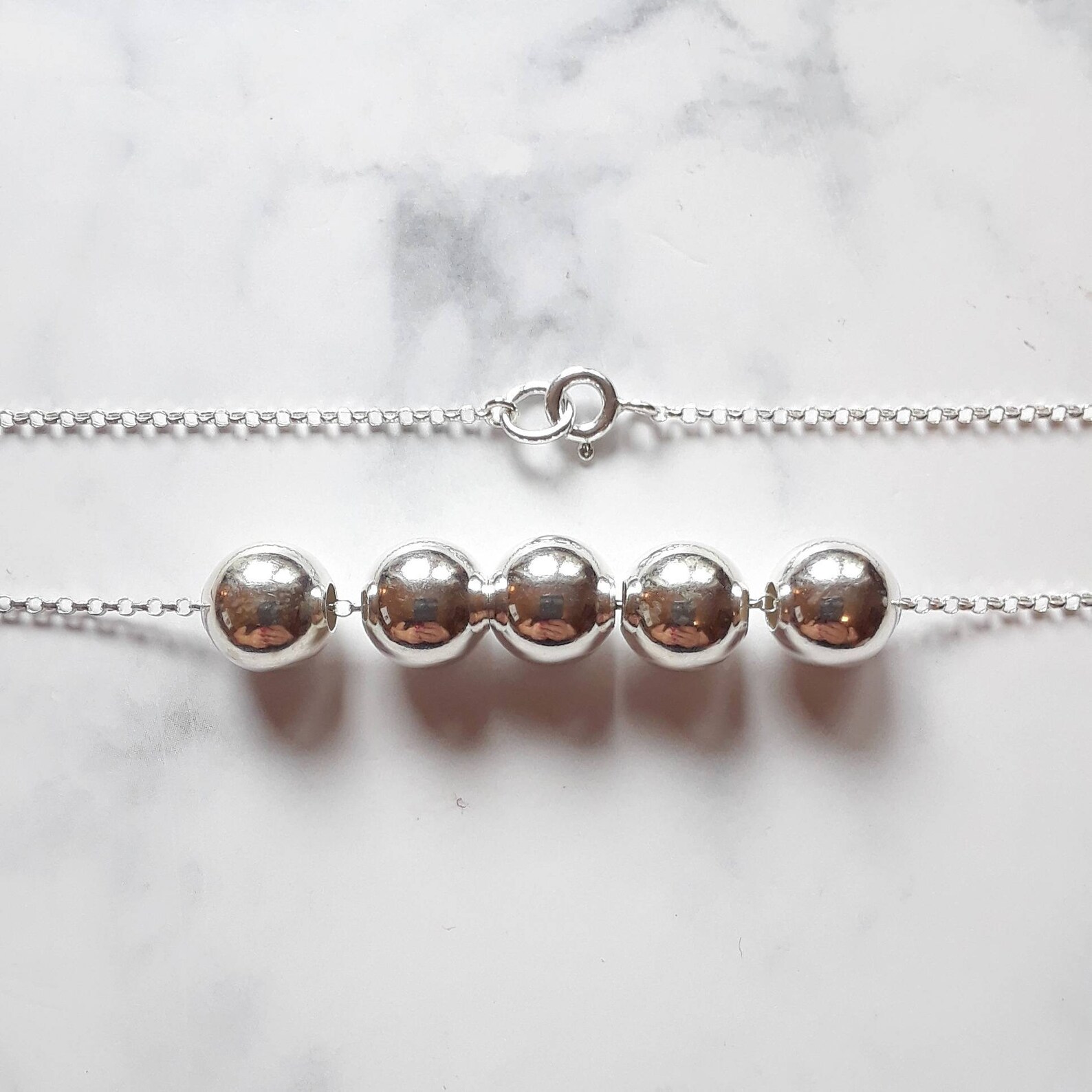 Silver Balls Necklace Sterling Silver 10mm Ball Necklace - Etsy