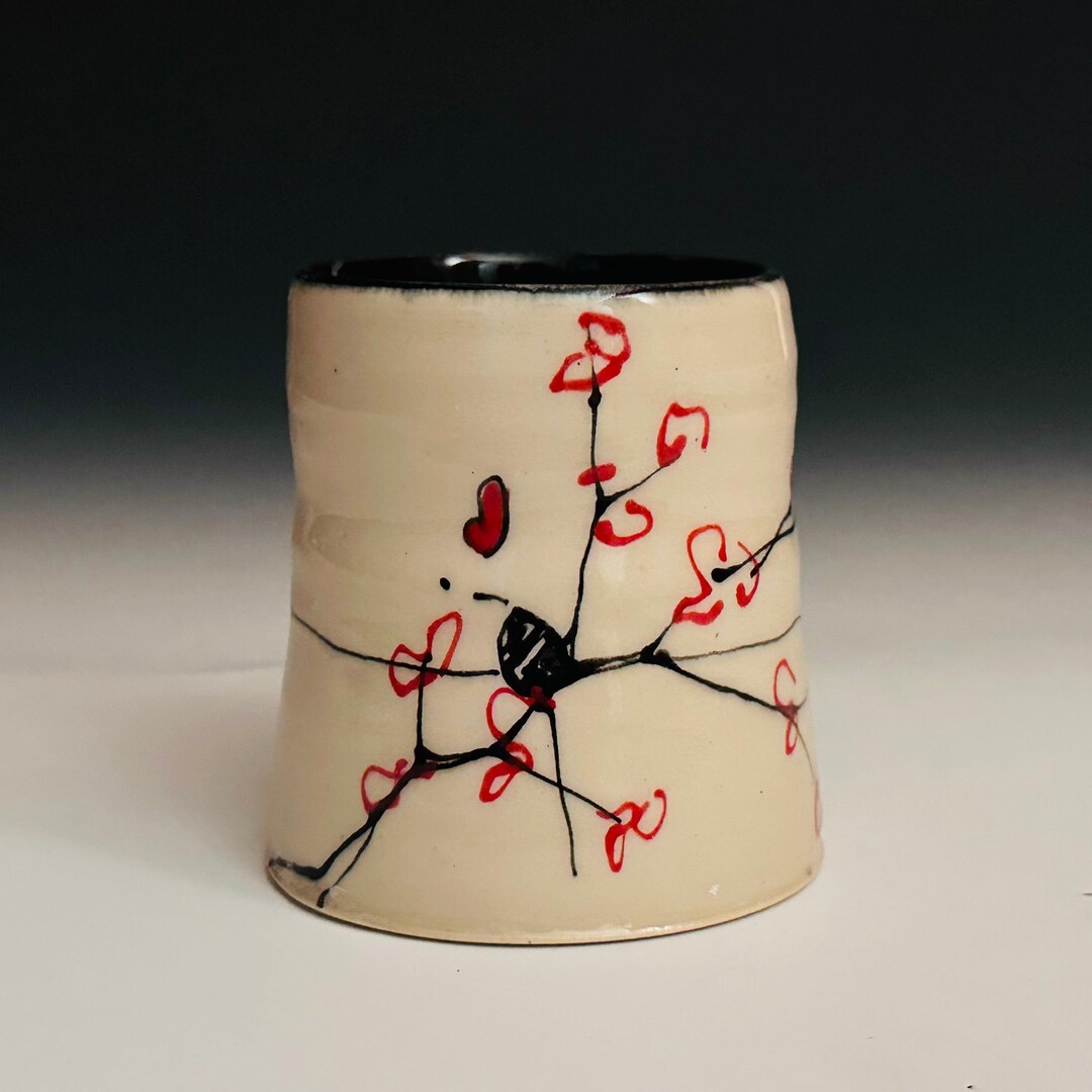 Ceramic Cup Whiskey Sipper Cup Cherry Blossom Ceramic A2429 - Etsy