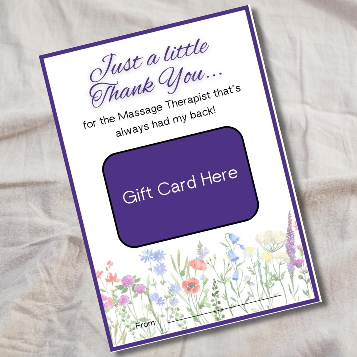 Massage Therapist Gift Card Holder Template (digital Download) - Etsy