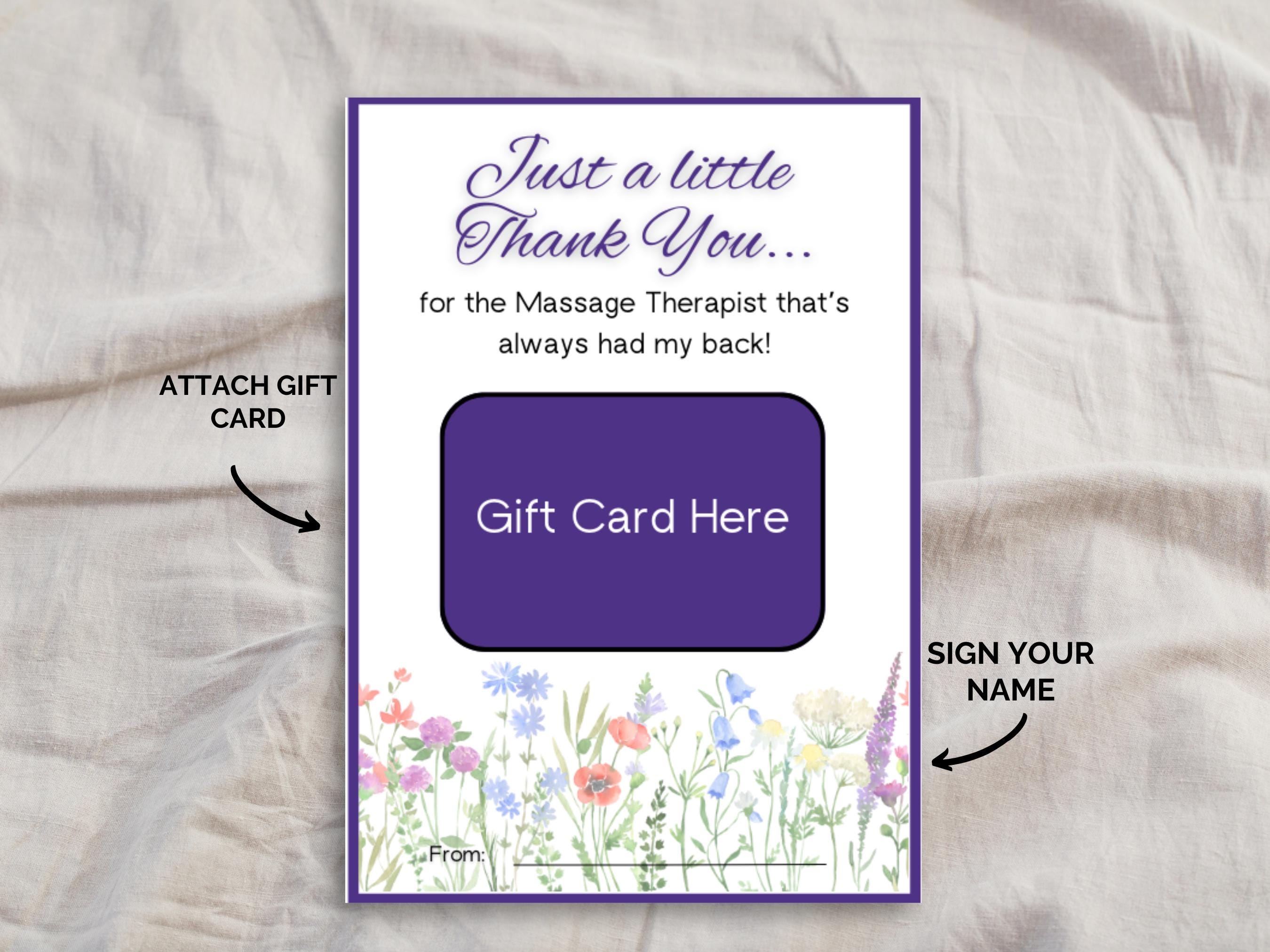 Massage Therapist Gift Card Holder Template (digital Download) - Etsy