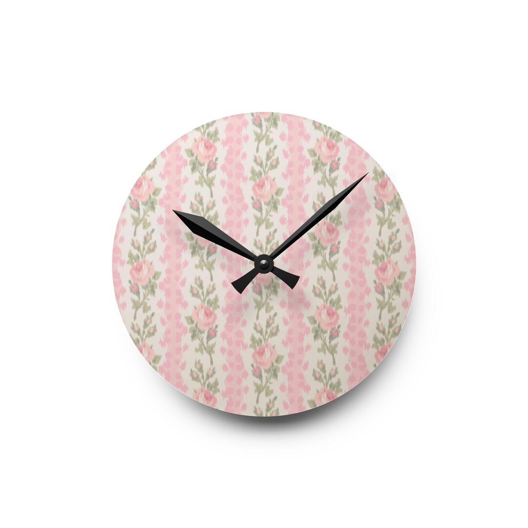 Blooming Heirloom Design Acrylic Wall Clock - Etsy