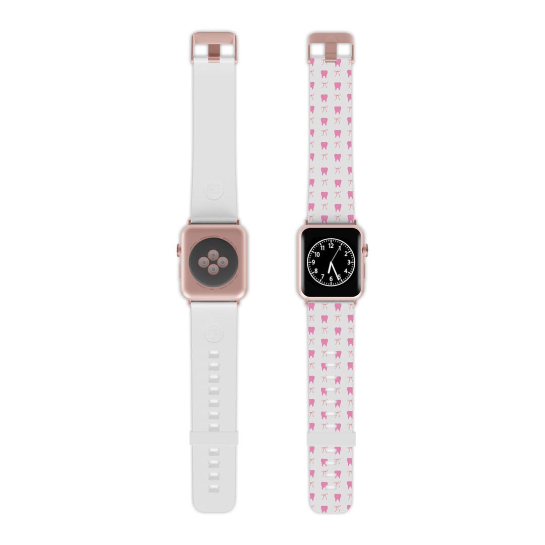 Dental Pink Bow Tooth Print Watch Band for Apple Watch - Etsy