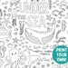 Under the Sea Ocean Life Coloring Page Poster Printable Bundle, Whale ...