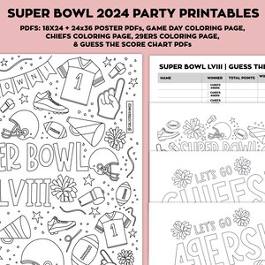 Super Bowl 2024 Printables Coloring Poster and Pages With Guess the ...