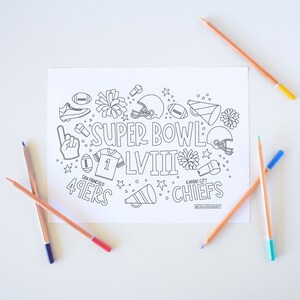 Super Bowl 2024 Printables Coloring Poster and Pages With Guess the ...