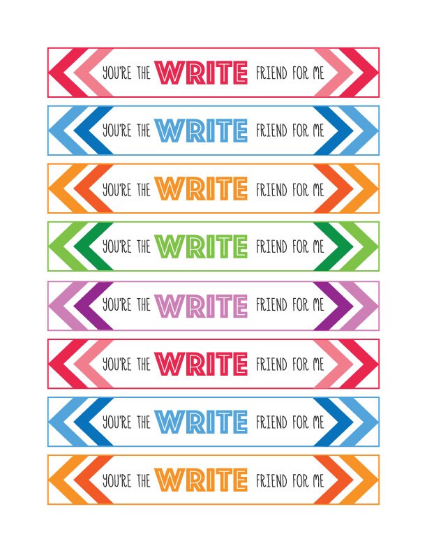 You're the WRITE Friend for Me - Printable Pencil Valentine - Kids ...