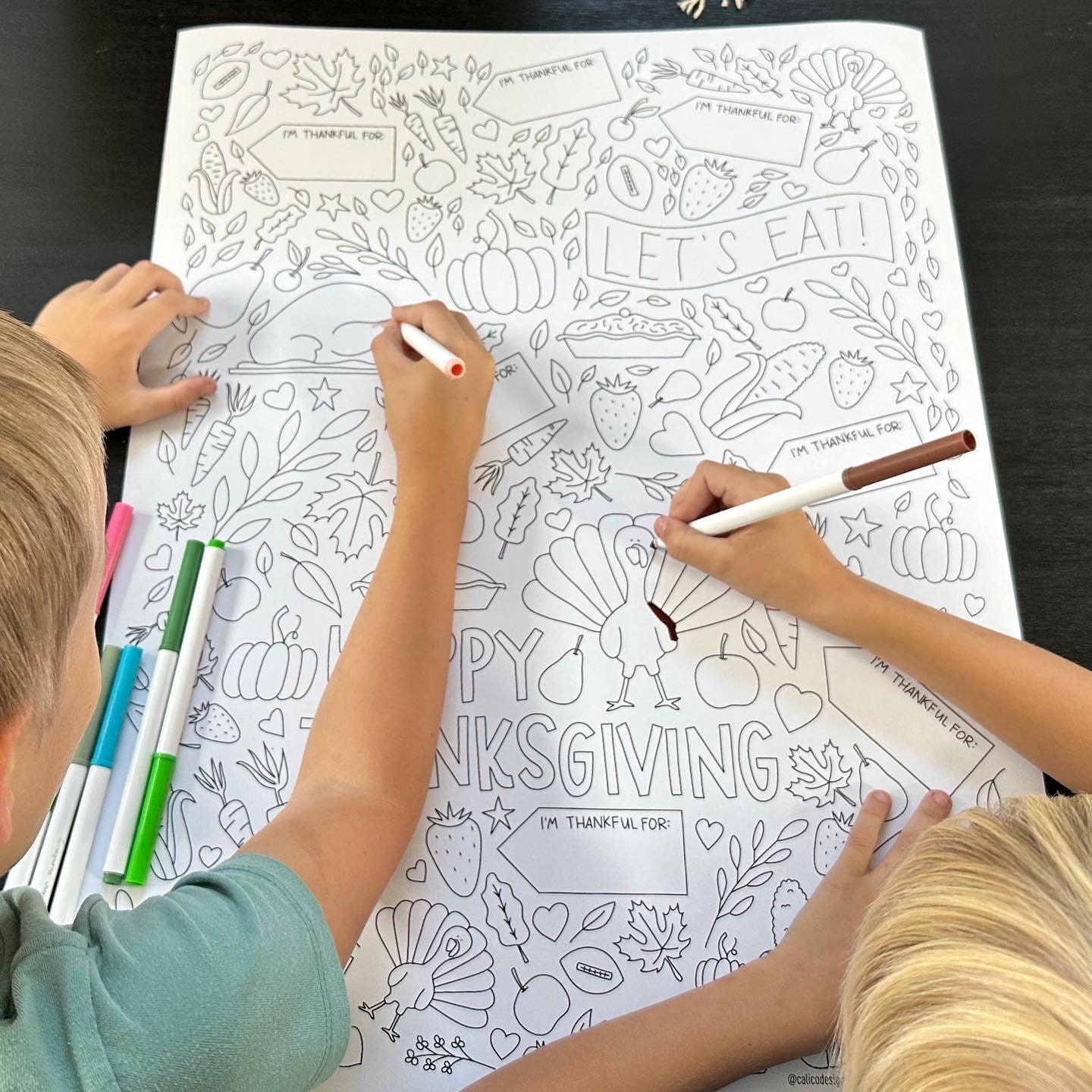 Thanksgiving Coloring Page Poster Printable Digital Files, DIY ...