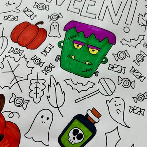 Halloween Coloring Pages Poster Printable, Kids Activity, Witch ...