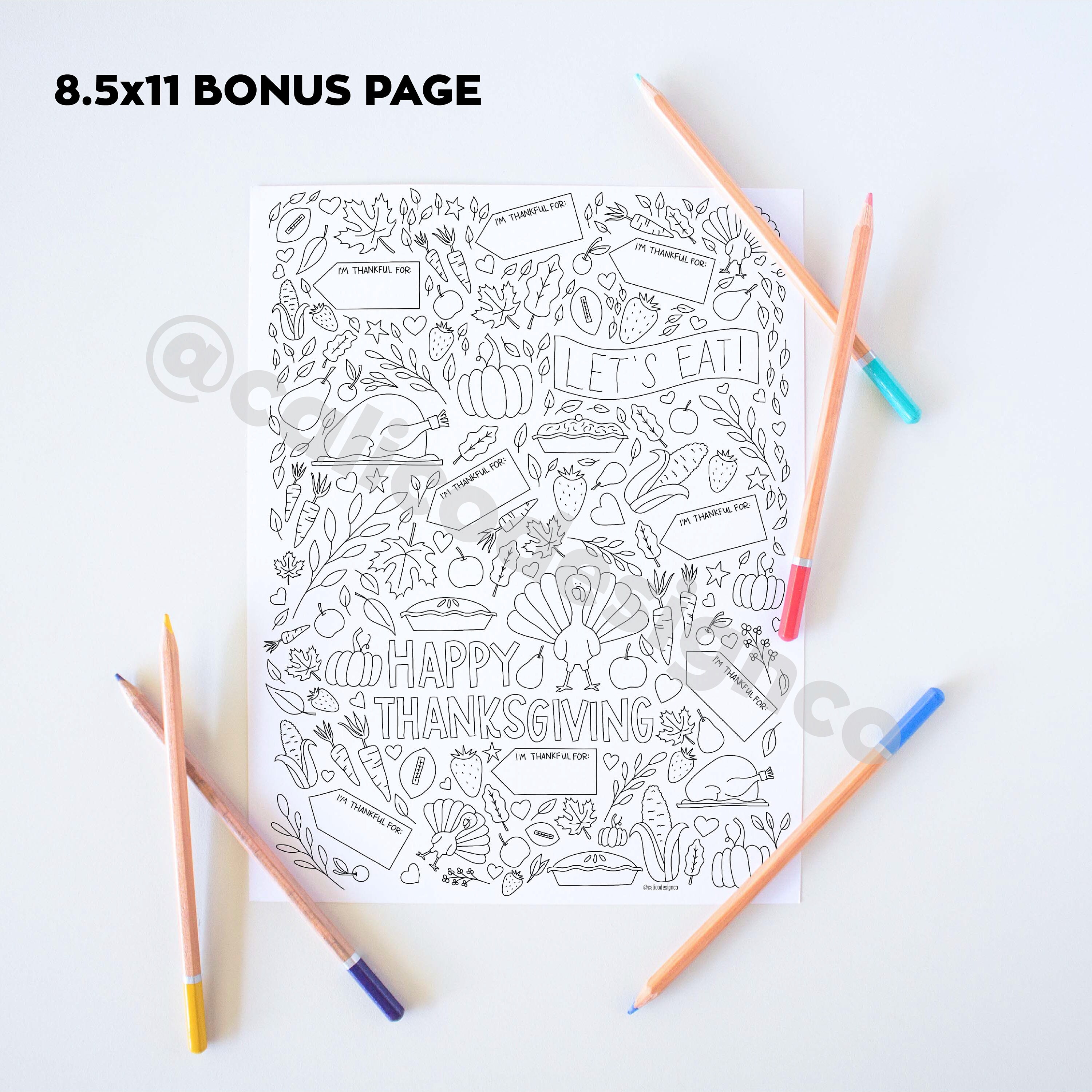 Thanksgiving Coloring Page Poster Printable Digital Files, DIY ...