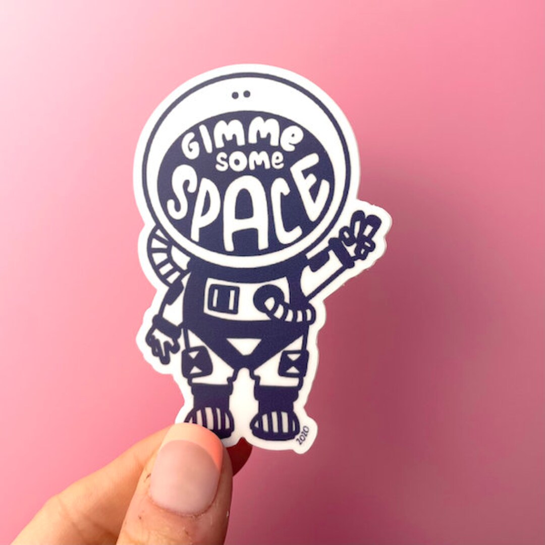 Astronaut Spaceman Introvert Cute Sticker - Cute Space Man Water Bottle ...