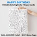 Birthday Party Coloring Page Poster Printable Digital Files, DIY ...