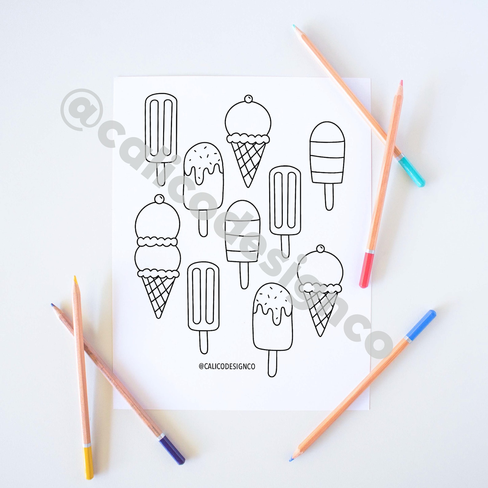Summer Coloring Pages Poster Printable, Coloring Activity, Fruit ...
