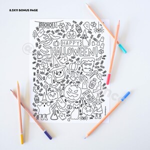 Halloween Coloring Pages Poster Printable, Kids Activity, Witch ...