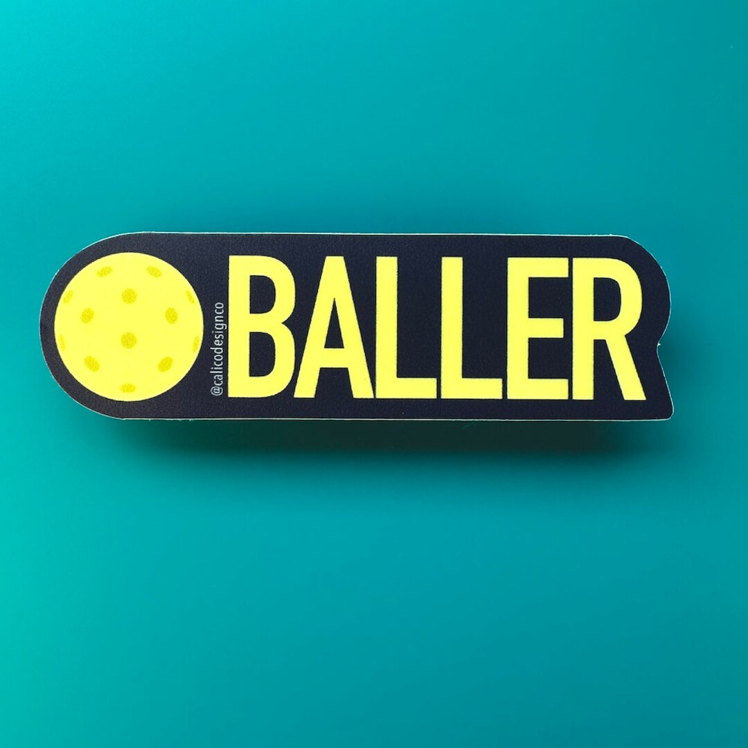 Pickleball Baller Vinyl Sticker Blue, Pickleball Player, Pickleball ...