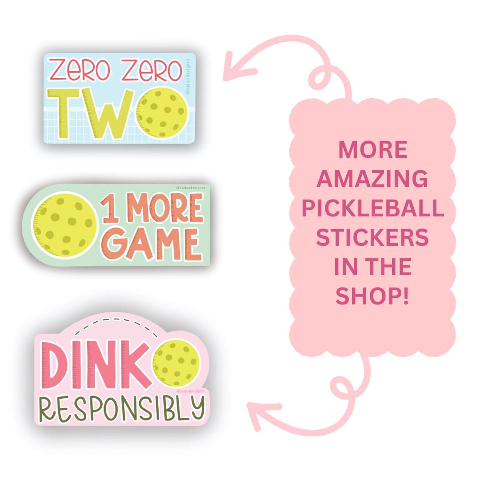 Pickleball Vinyl Sticker Pack, Blue Pickleball Gift, Waterproof ...