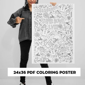 Super Bowl 2024 Printables Coloring Poster and Pages With Guess the ...