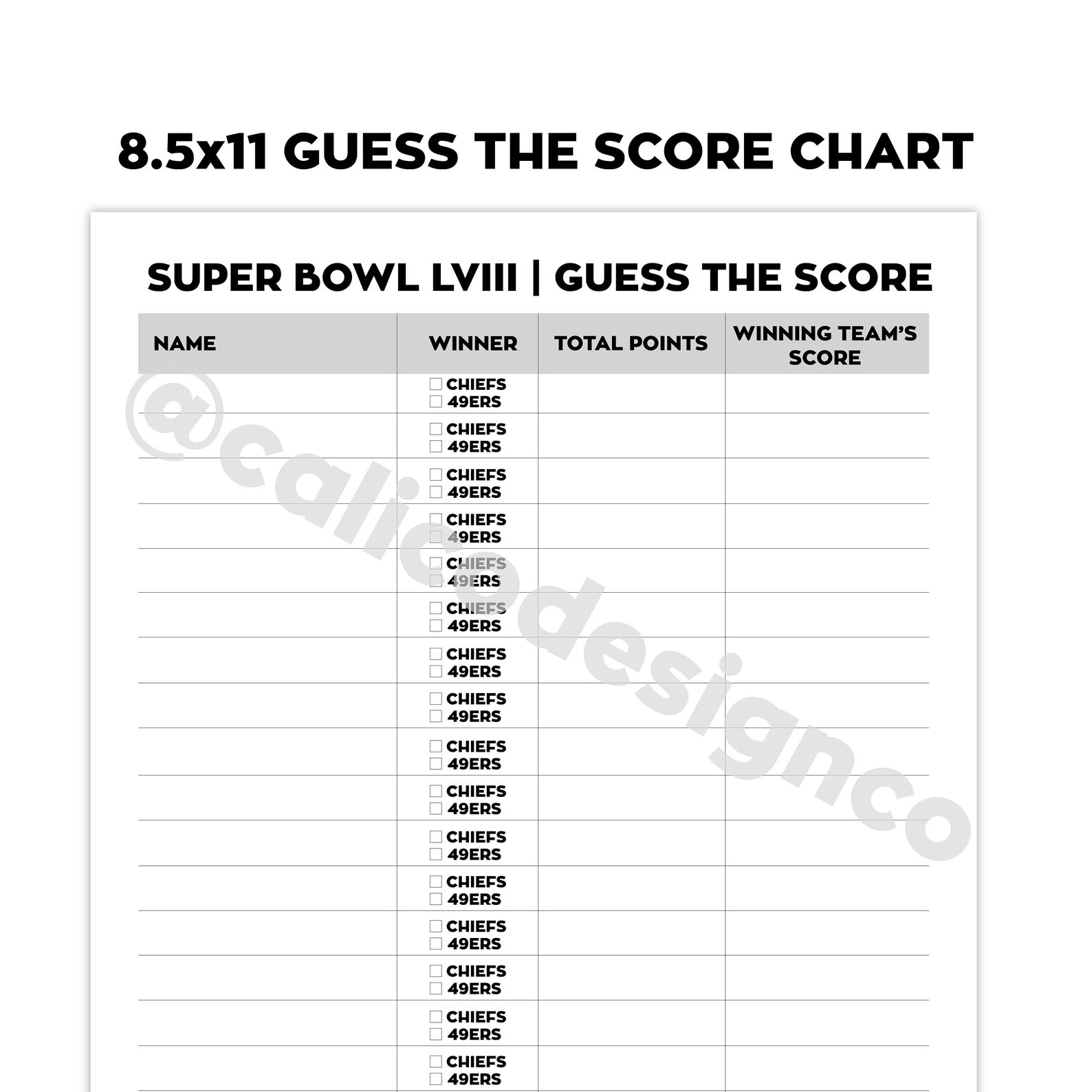 Super Bowl 2024 Printables Coloring Poster and Pages With Guess the ...