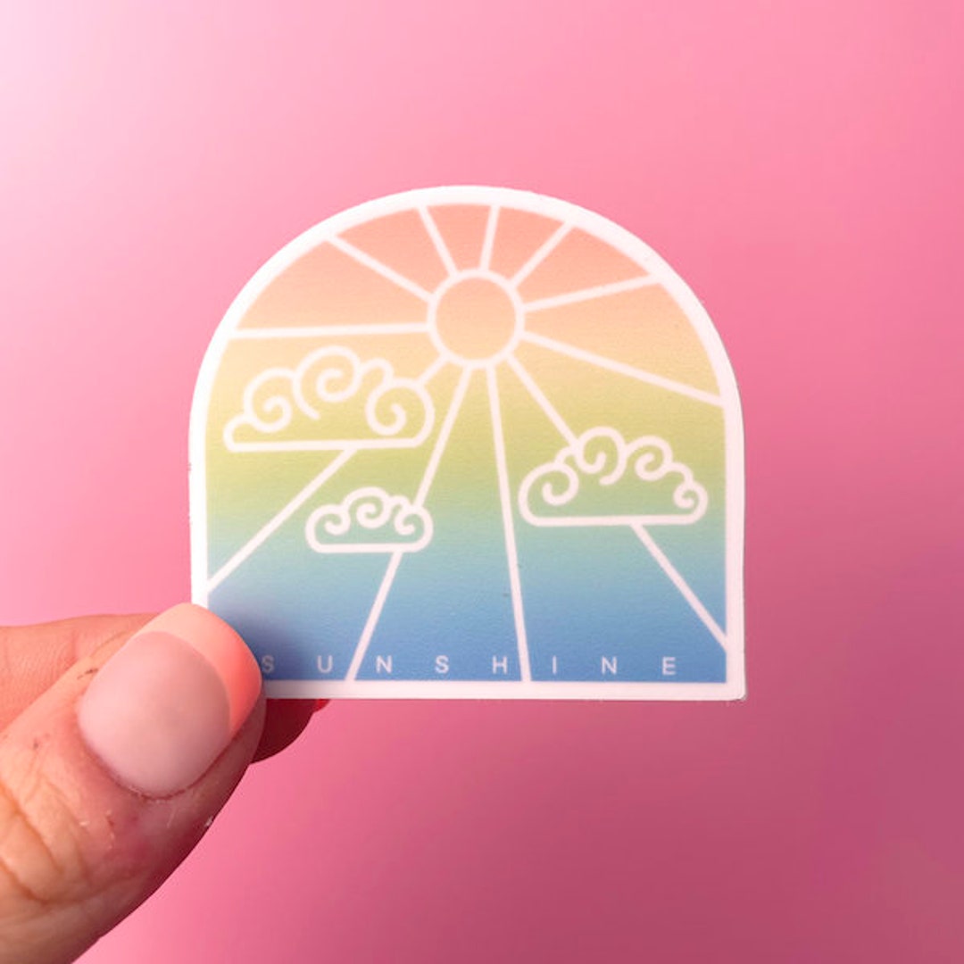 Rainbow Sky Vinyl Sticker, Sunrise Sunset Decal, Colorful Sky, Rainbow ...