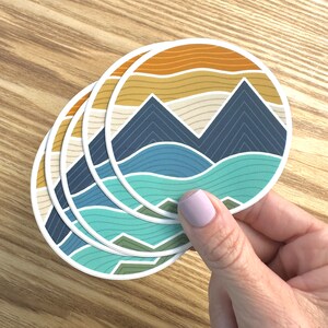 Nature Scene Vinyl Sticker | Desert Ocean Mountains Outdoors Sticker - Etsy