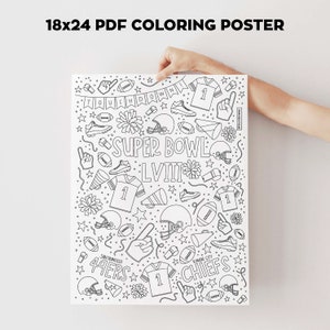 Super Bowl 2024 Printables Coloring Poster and Pages With Guess the ...