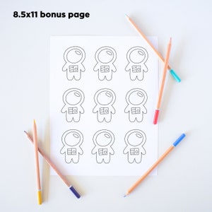 Space Planets Astronauts Coloring Page Poster Printable Bundle, Stars ...