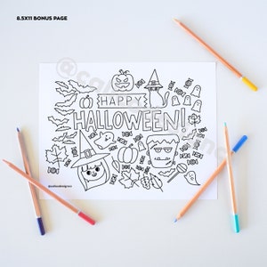 Halloween Coloring Pages Poster Printable, Kids Activity, Witch ...