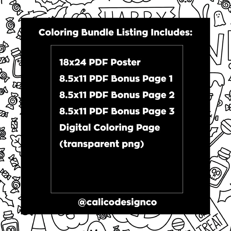 Halloween Coloring Pages Poster Printable, Kids Activity, Witch ...