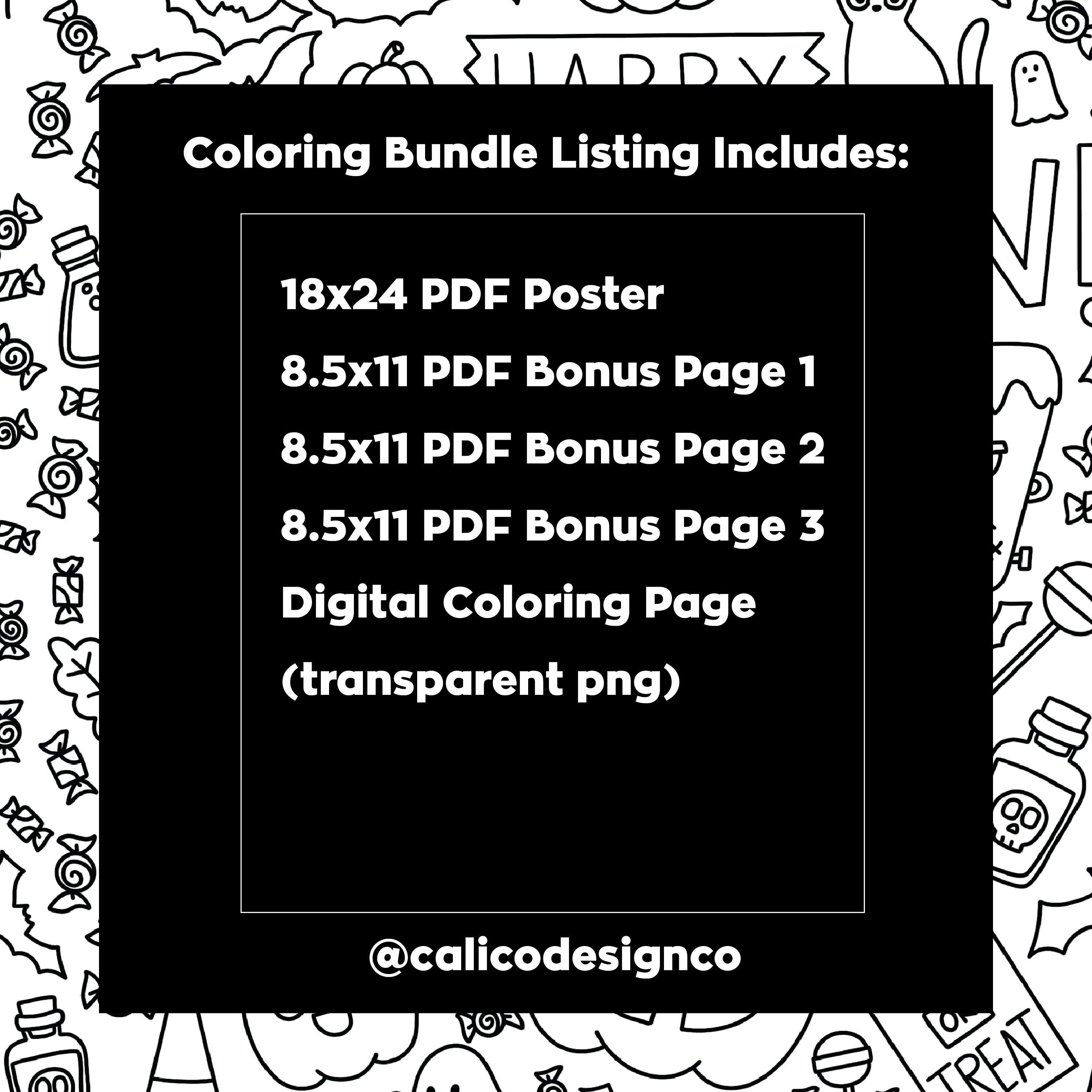 Halloween Coloring Pages Poster Printable, Kids Activity, Witch ...