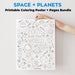 Space Planets Astronauts Coloring Page Poster Printable Bundle, Stars ...
