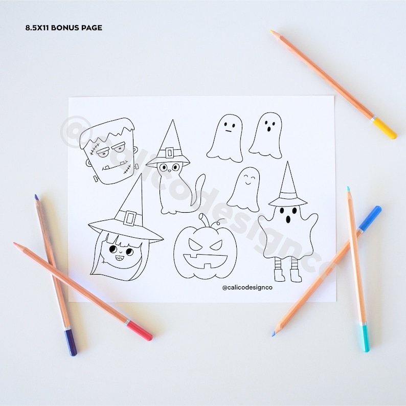 Halloween Coloring Pages Poster Printable, Kids Activity, Witch ...
