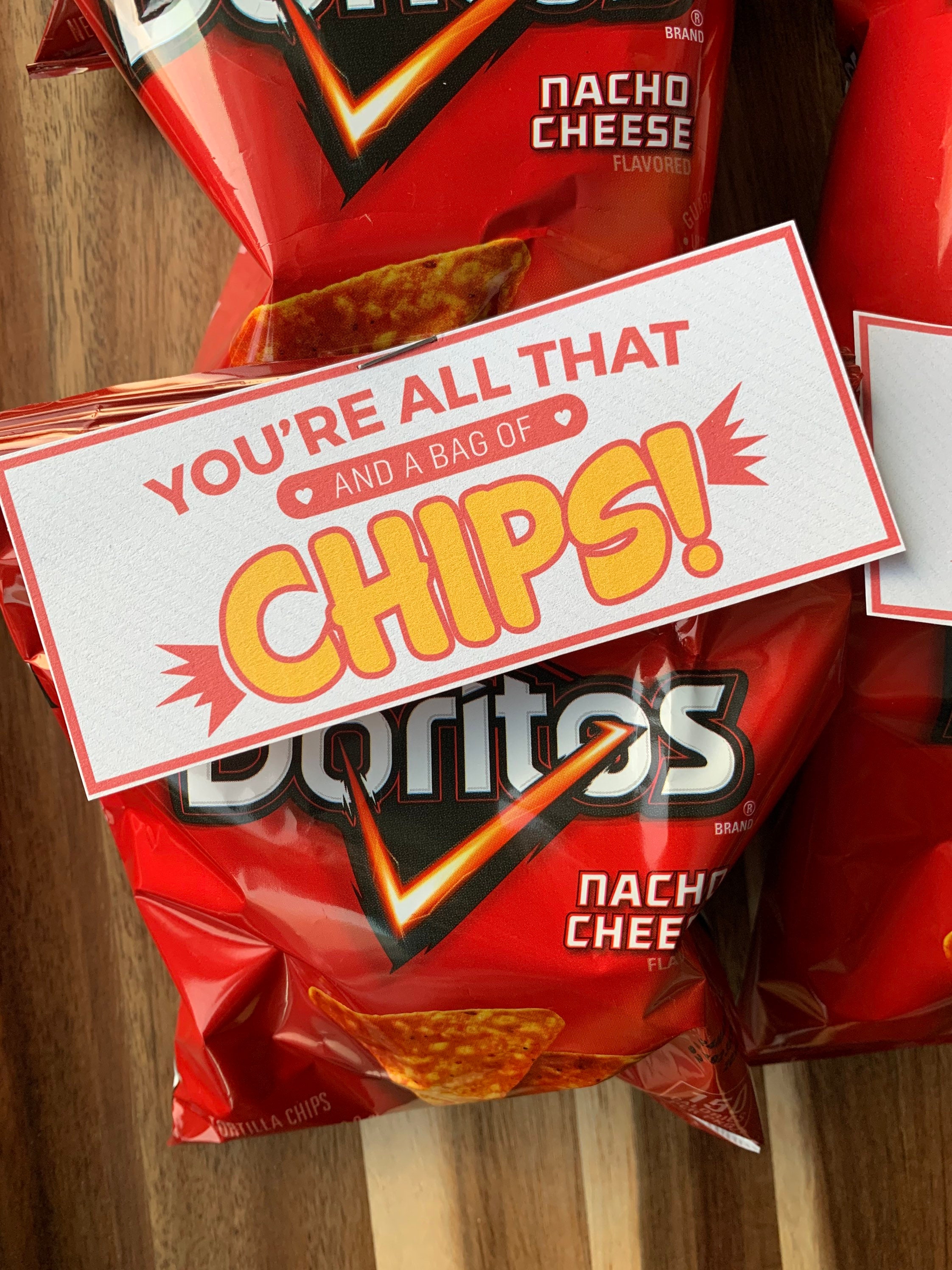 Bag of Chips Funny Printable Valentine, Classroom Valentine Non-candy ...