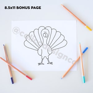 Thanksgiving Coloring Page Poster Printable Digital Files, DIY ...