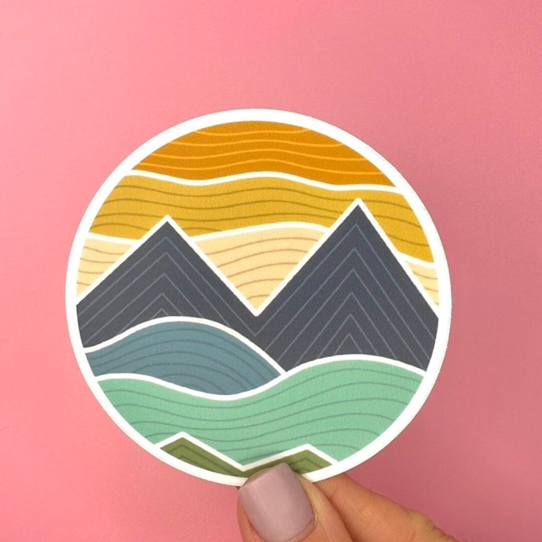 Nature Scene Vinyl Sticker | Desert Ocean Mountains Outdoors Sticker - Etsy