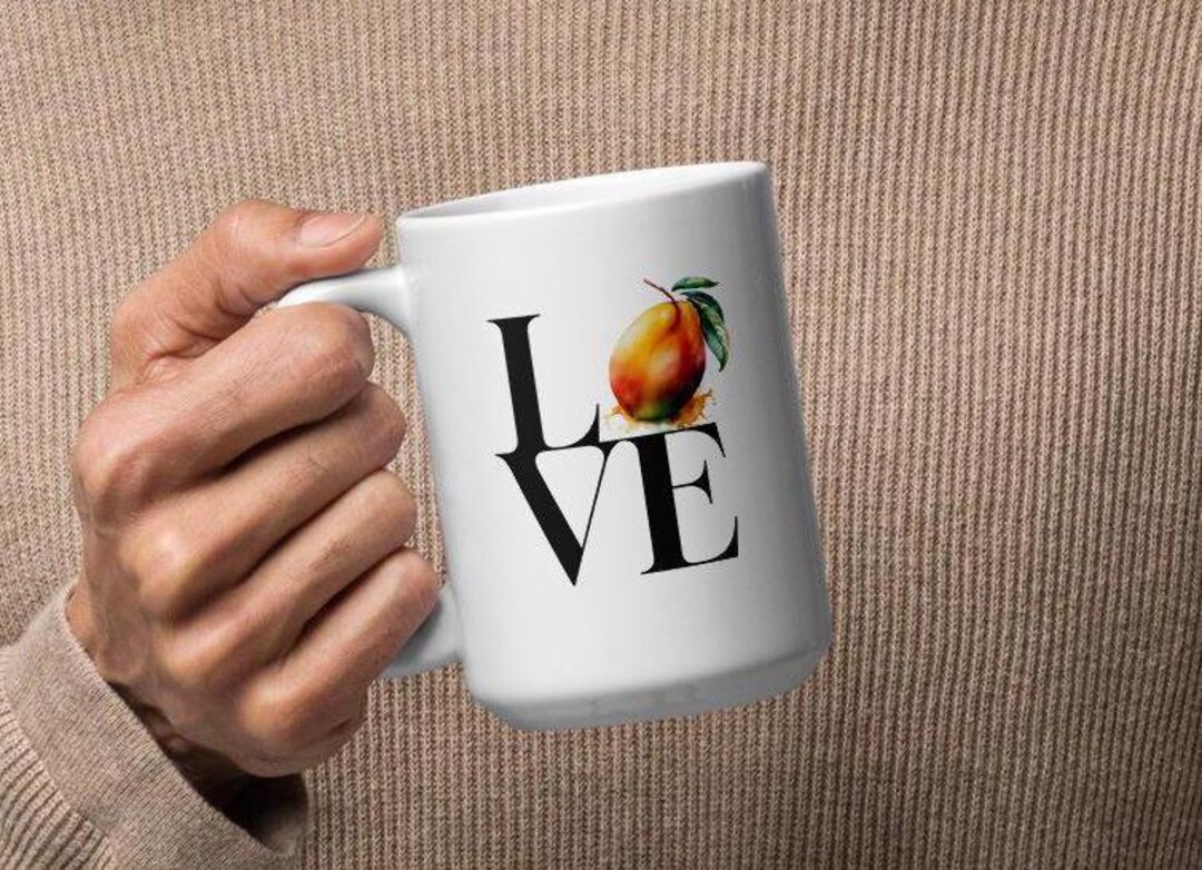 Ceramic LOVE Mango Mug, Mango Lover Gift, Mango Coffee Mug, Mango Tea ...