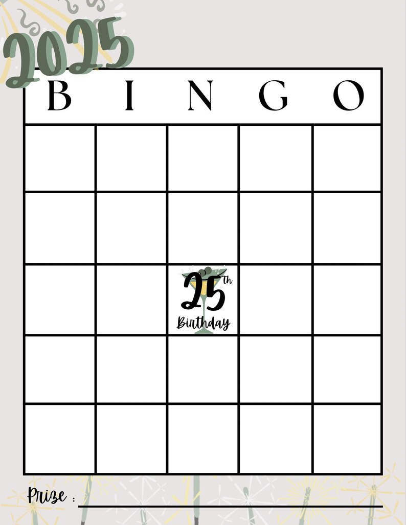 Customizable New Years Resolutions Bingo Card - Etsy