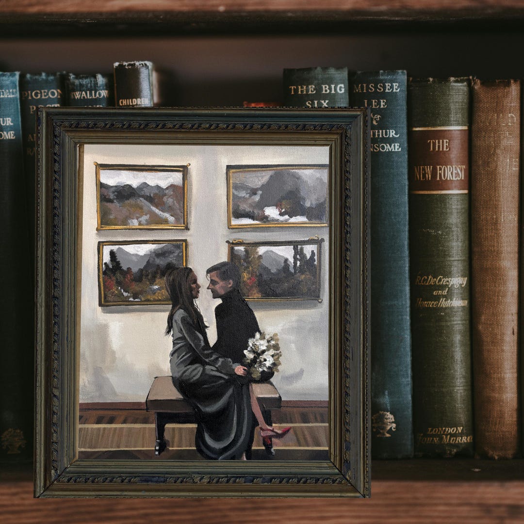 Custom Couple Portrait Meet Cute Painting First Date Art Hand-painted ...