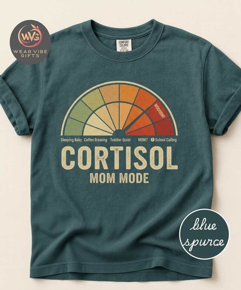 Funny Cortisol Mom Mode Shirt, Funny Stress Meter Mom Tee, Low Cortisol ...