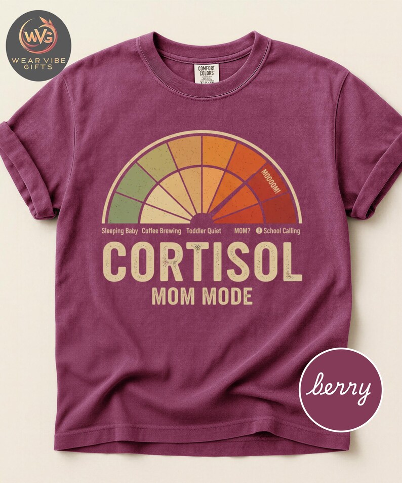 Funny Cortisol Mom Mode Shirt, Funny Stress Meter Mom Tee, Low Cortisol ...