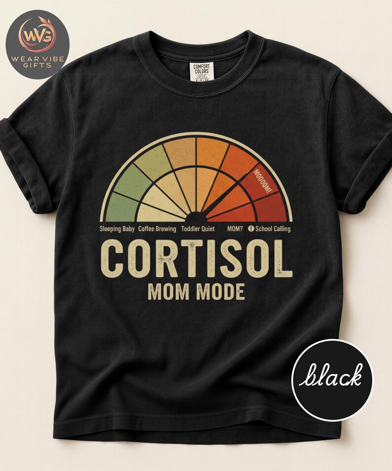 Funny Cortisol Mom Mode Shirt, Funny Stress Meter Mom Tee, Low Cortisol ...