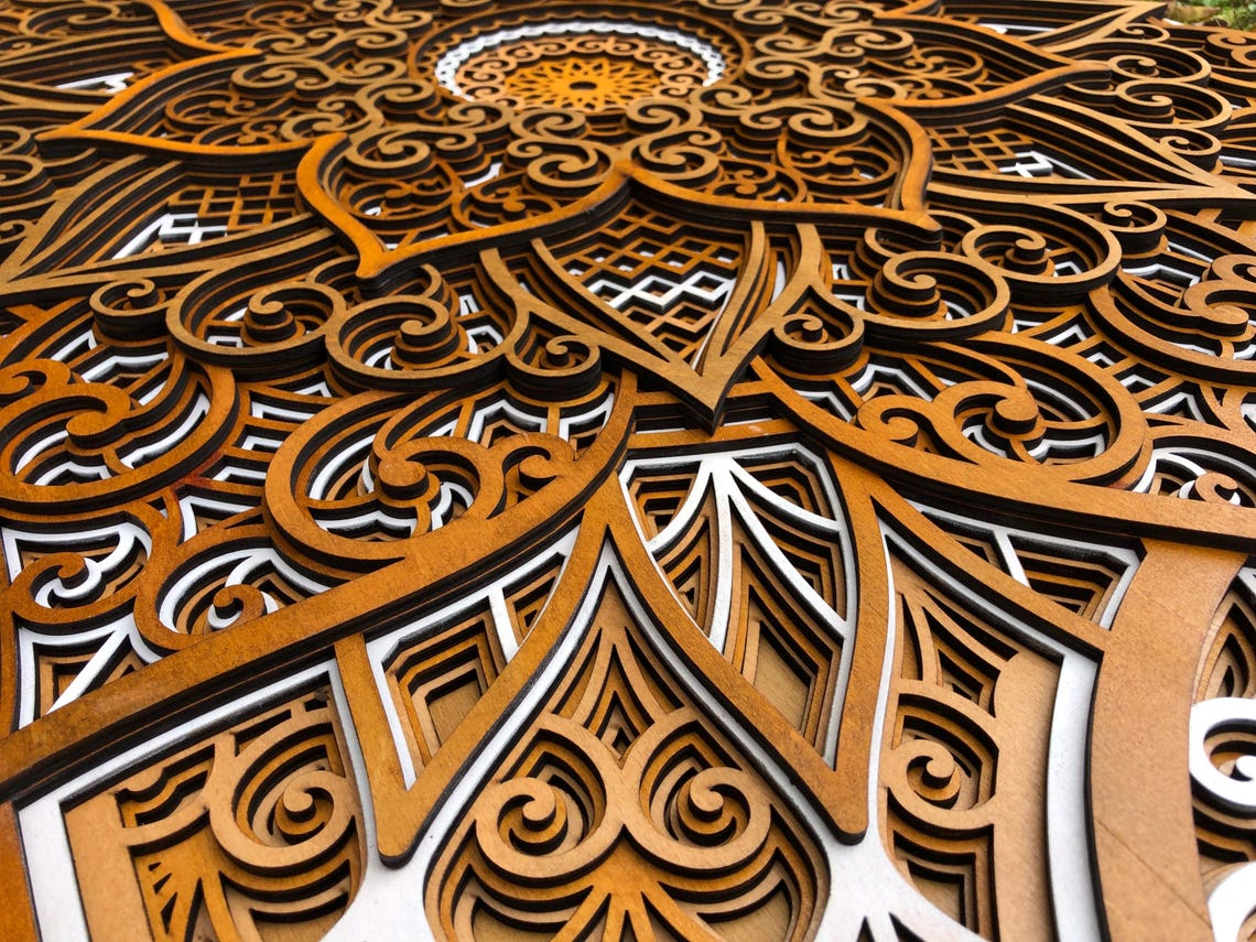 MANDALA WOOD WALL Decor, Mandala, Wood Wall Art, Multilayer Decor ...