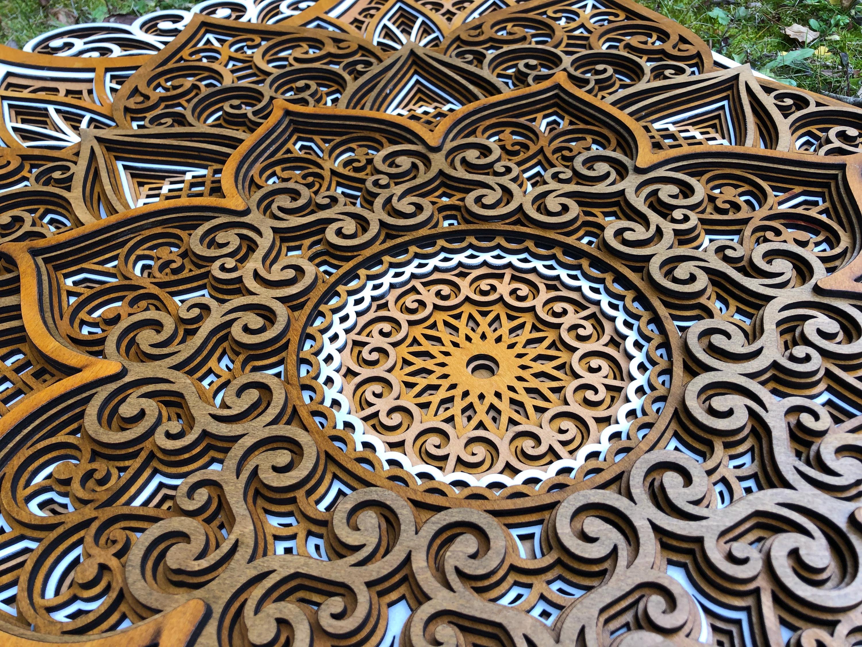 MANDALA WOOD WALL Decor, Mandala, Wood Wall Art, Multilayer Decor ...