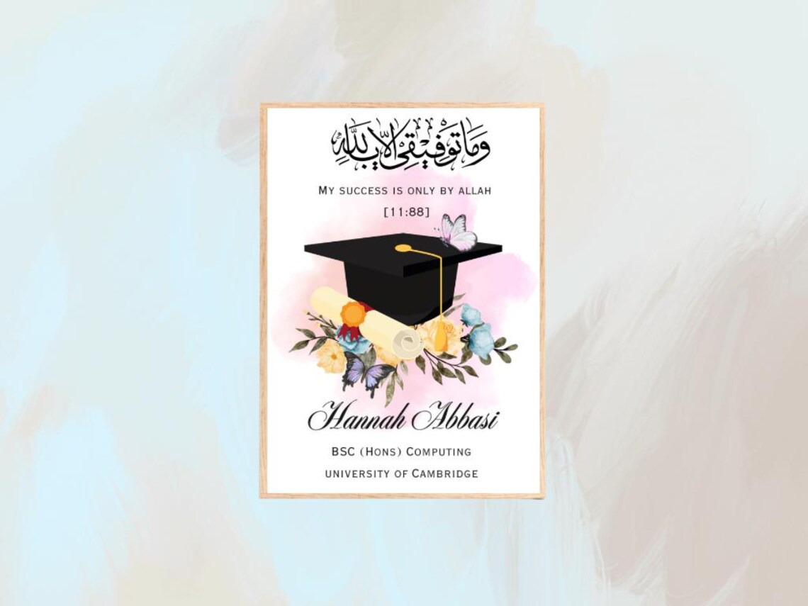 Personalised Islamic Graduation Gift|islamic Graduation Print ...