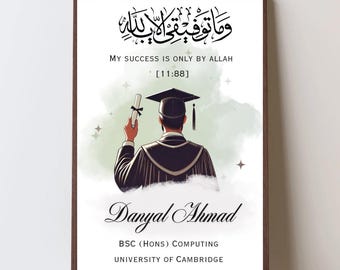 Personalised Islamic Graduation Gift|islamic Graduation Print ...