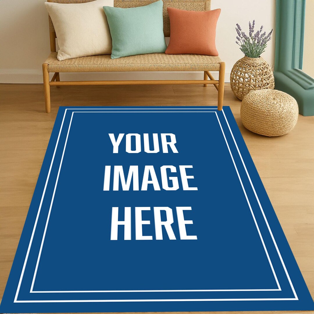 Personalized Area Rug With Custom Text or Logo, Modern Entryway Rug ...