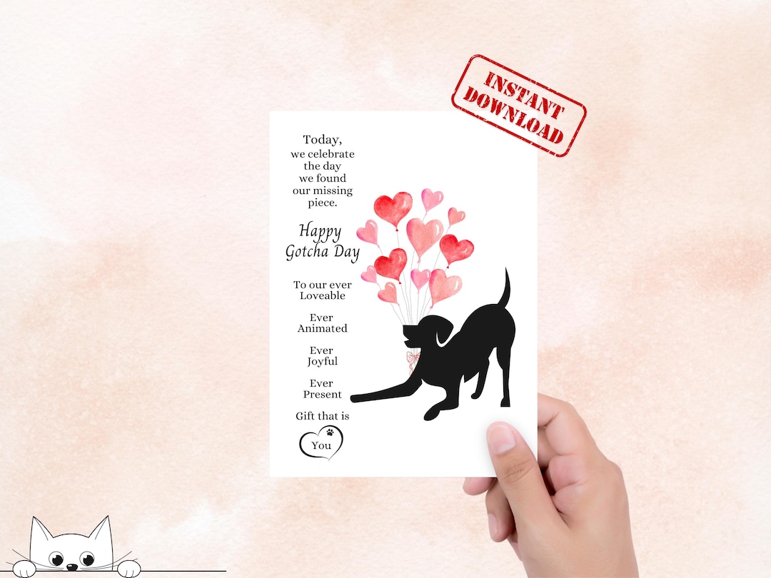 Happy Gotcha Day Printable Greeting Card for the World's Best Dog. Our ...