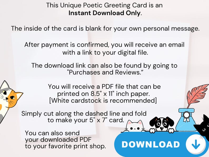Cat Gotcha Day Card: Printable Greeting Card (PDF) - Etsy