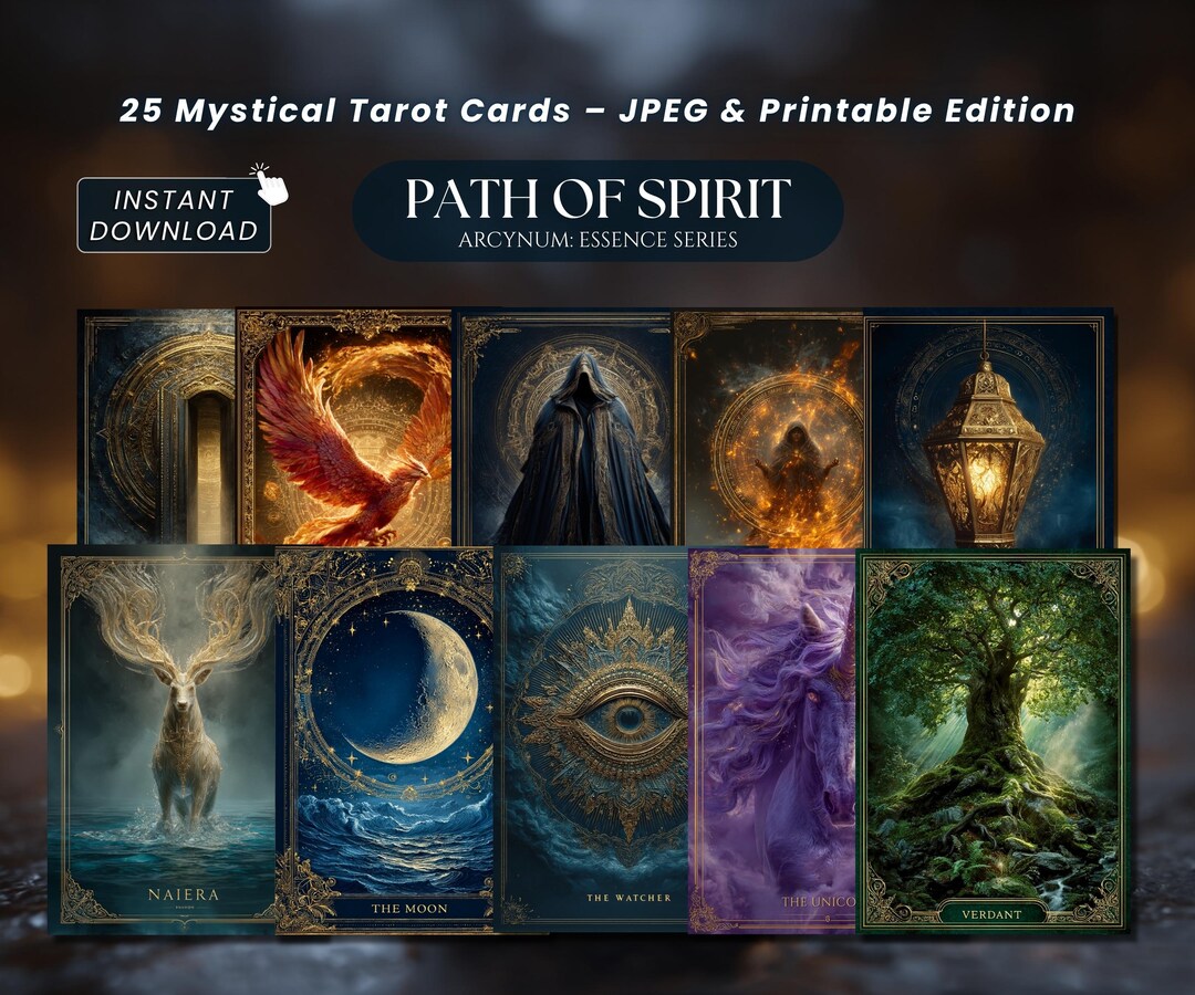 Mystical Tarot Cards, Path of Spirit Collection (JPEG & Printable) - Etsy