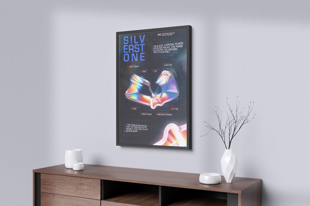 Silverstone Circuit - F1 Track Map Print | British Grand Prix Wall Art ...